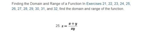 Solved Finding the Domain and Range of a Function In | Chegg.com