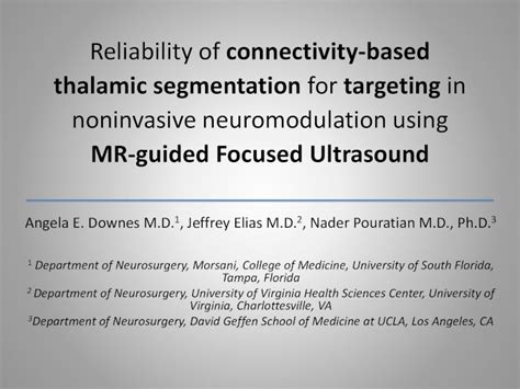 Pdf Reliability Of Connectivity Based Thalamic Segmentation Of