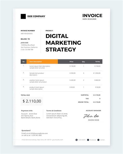 Pin On Invoice Templates