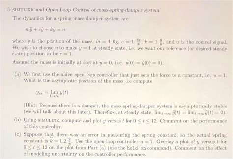 Solved Simulink And Open Loop Control Of Chegg
