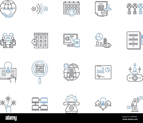 Interdependence Bond Line Icons Collection Collaboration Trust Support Partnership