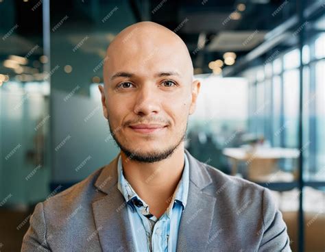 Portrait Of Professional Nonbinary Business Executive In Modern Office Setting Premium Ai