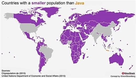 Countries With A Smaller Population Than Java Maps On The Web