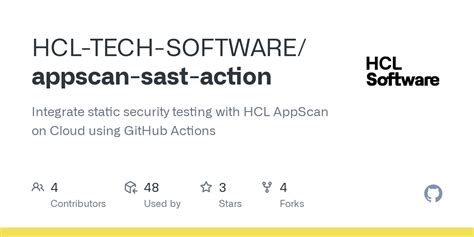 Github Hcl Tech Softwareappscan Sast Action Integrate Static