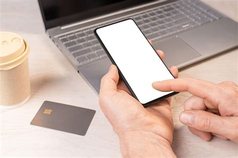 Premium Photo Hand Holding Mobile Phone Mockup Clicking Tapping On
