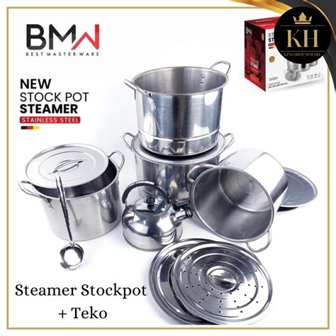 Jual KH Stock Pot Steamer Set BMW Panci Kukus Set Panci Dandang Stainless Steel Stock Pot
