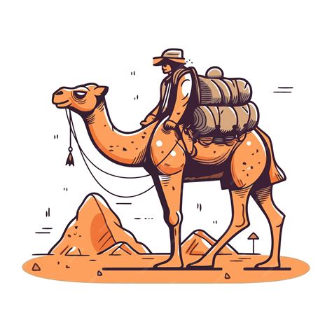 Premium Vector Camel In The Desert Vector Illustration In A Flat Style