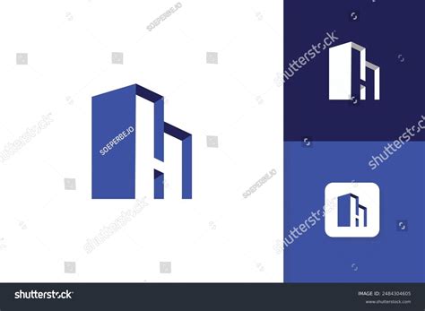 Letter H Building Logo Design Vector Stock Vector Royalty Free