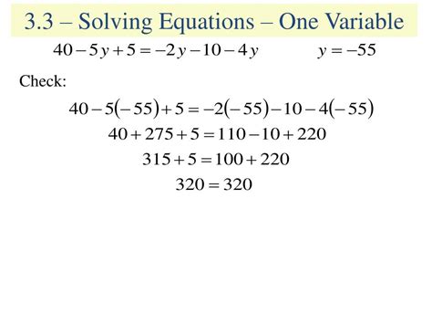 PPT 3 3 Solving Equations One Variable PowerPoint Presentation ID 2478455