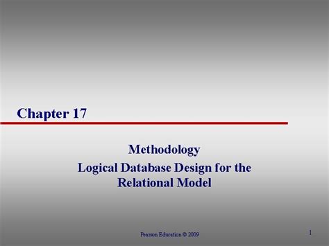 Chapter Methodology Logical Database Design For The