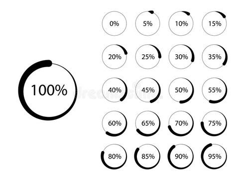 set of circle percentage diagrams for infographics stock vector