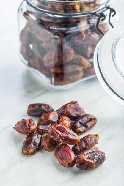 Premium Photo Sweet Dates Without Stones On Kitchen Table