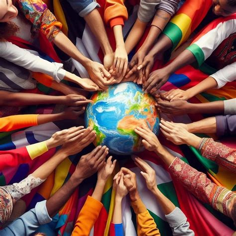 Premium Photo A Diverse Group Of People From Different Cultures Coming Together For A Hand