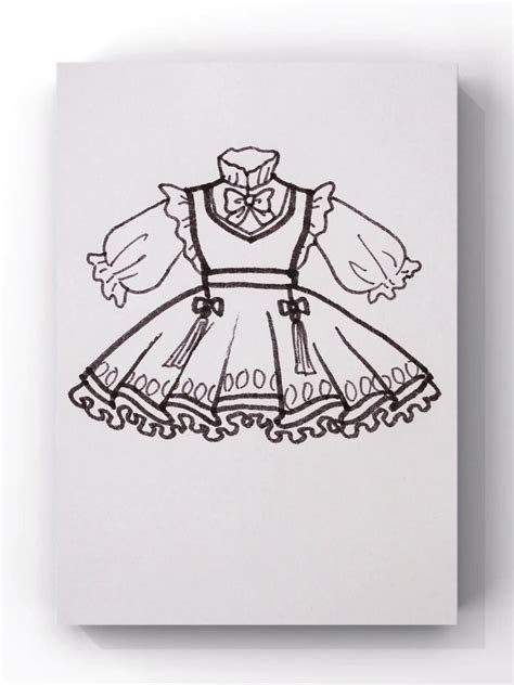 儿童连衣裙简笔画可涂色打印版（11张） 简笔画图片大全