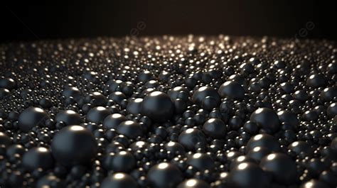 Round Metal Particles In 3d Rendering Background Dark Abstract Dark