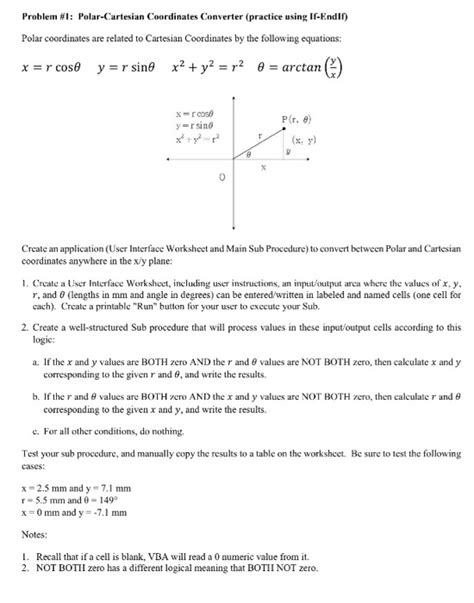 Solved Polar Cartesian Coordinates Converter Practice Using