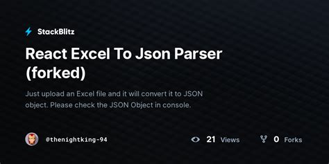 React Excel To Json Parser Forked Stackblitz React Excel To Json Parser Forked Stackblitz
