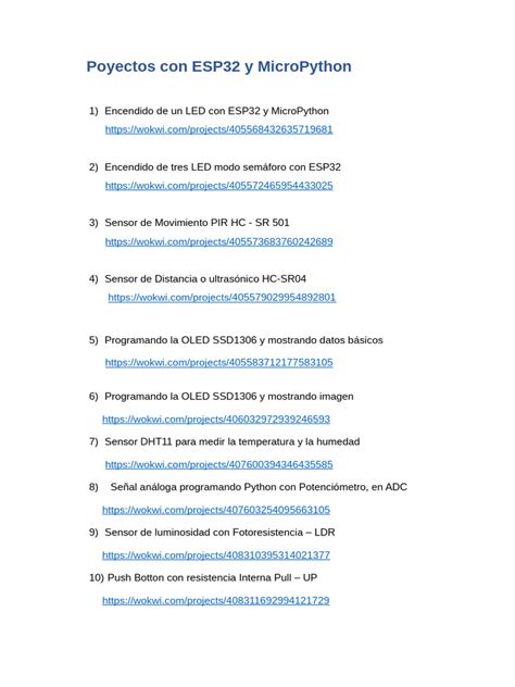 Poyectos Con Esp32 Y Micropython Pdf