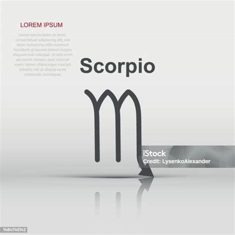 플랫 스타일의 벡터 전갈 자리 조디악 아이콘입니다 점성술 기호 그림 그림입니다 전갈자리 별자리 사업 개념 0명에 대한 스톡 벡터