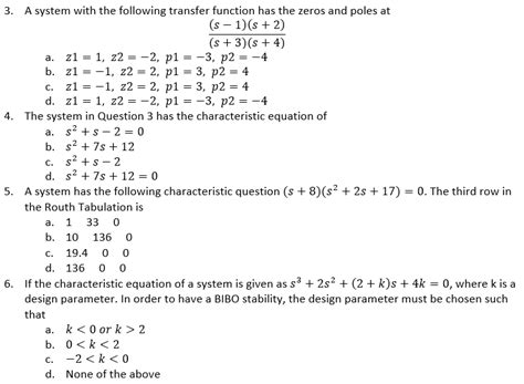 Solved A System With The Following Transfer Function Has Chegg