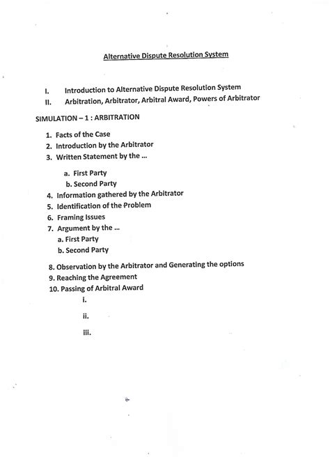 adr format for writing simulations alternative dispute resolutions