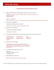 PICo Example Pdf PICo Worksheet And Search Strategy Protocol 1 Define Your Question Using