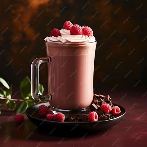 Premium AI Image | Photo of Raspberry Mocha Latte a Rich Coffee Drink Wiphoto of Raspberry Syr ...