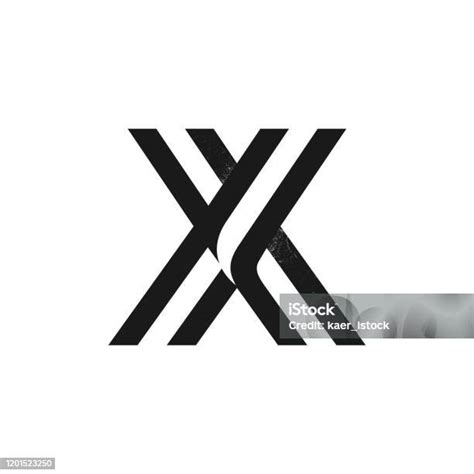 노이즈 텍스처가 있는 두 개의 평행선으로 형성된 X 문자 로고 알파벳 X에 대한 스톡 벡터 아트 및 기타 이미지 알파벳 X