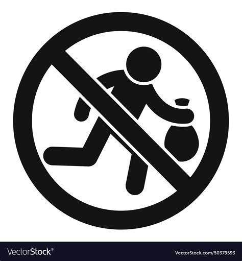 Stop Robbery Run Icon Simple Secure Crime Vector Image