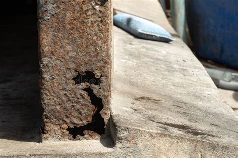 Rust On Steel Structural Columns Post Stock Image Image Of Aged Industry