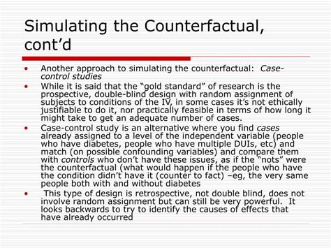 Ppt Effects In Experiments Simulating The Counterfactual Powerpoint Presentation Id 1717413