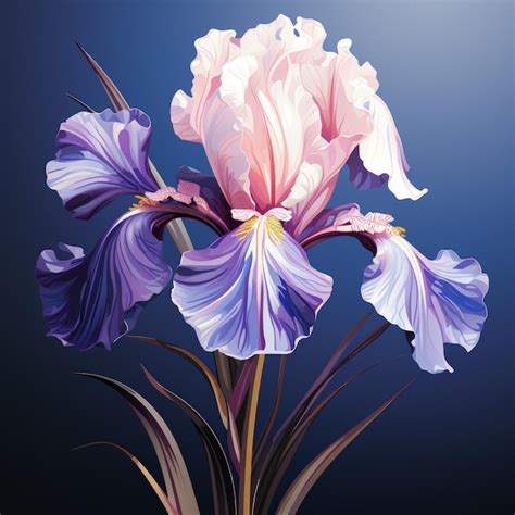 Detailed Iris Illustration In Flat Design With Dark Colors Premium Ai