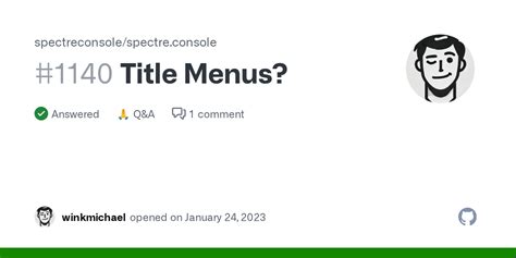 Title Menus · Spectreconsole Nsole · Discussion 1140 · Github