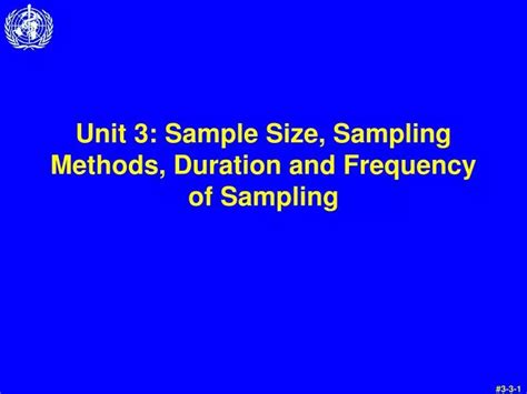PPT Unit Sample Size Sampling Methods Duration And Frequency Of Sampling PowerPoint