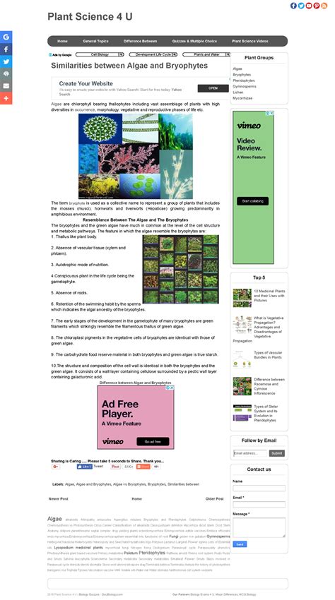 Similarities Between Algae And Bryophytes Plant Science U Plant Science U Home General