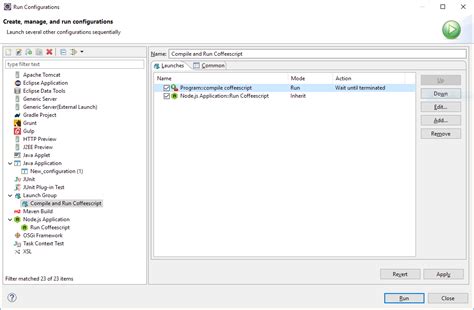 Coffeescript Eclipse Refresh Workspace After Running External Tool