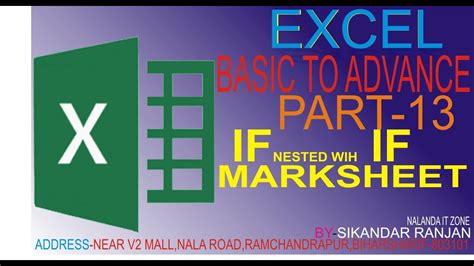 How To Prepare Marksheet Using If Function In Excel Youtube