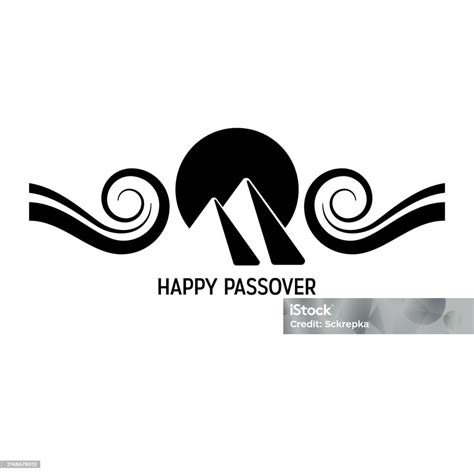 Vector Minimalistic Illustration Of Passover Celebrations Emblem Of