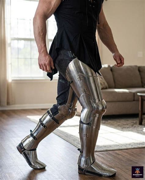 Medieval Leg Armor With Sabatons Steel Gothic Plate Legs Knight