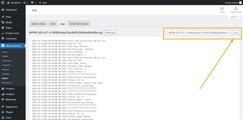 Enable Error Log For Product Feed Manager For Woocommerce Rextheme