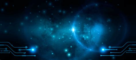 추상적 인 기술 배경 구름과 연기가 내부 질감을 떠 다니는 진한 파란색의 회로 기판 일러스트 테크 또는 디지털 미래 기술 개념
