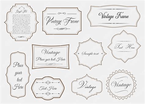 더블 스트로크가 있는 간단한 선 프레임 세트 편집 가능한 선 두께로 쉽게 편집할 수 있는 벡터 가장자리 텍스트 인사말 또는 결혼식 프레임을 장식하기 위한 수직 빈 템플릿