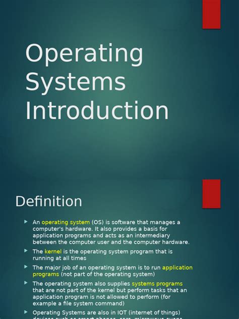 Operating Systems Introduction Pdf Computer Data Storage