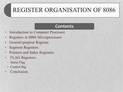 Register Organisation Of 8086 Microprocessor Pptx