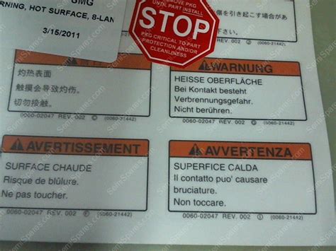 0060 02047 Label Warning Hot Surface 8 Lan Semispares