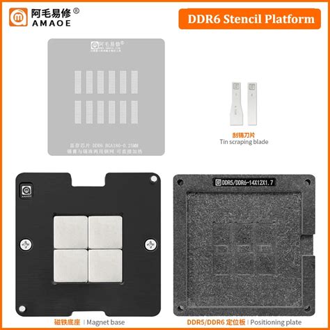 amaoe bga reballing stencil gddr6 ddr6 fbga180 d9wcw d9wcr d8bgw d8bgx k4zaf325bm hc16