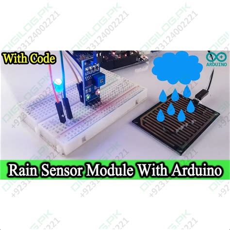 Rain Sensor With Arduino Uno Kit Rain Drops Detection Breadboard