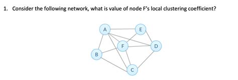 Solved 1 Consider The Following Network What Is Value Of