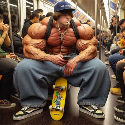 Badass Skater Boy Is Riding With The Subway 3 By Ai Muslephantasies On