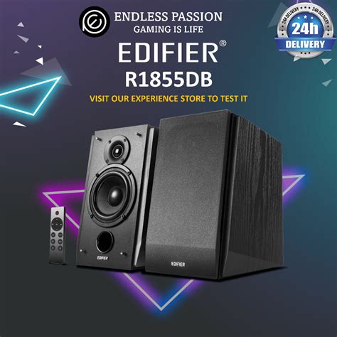 Edifier Bluetooth Bookshelf Speaker R1855DB Matte Black BT 5 0 Shopee Singapore